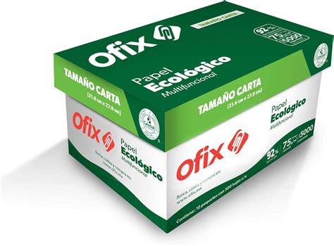 Caja De Papel Bond Multifuncional Ecológico Carta Ofix 5000 Hojas