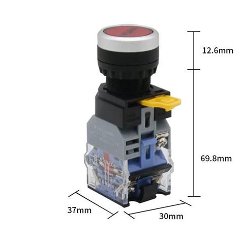 RED Button Yj139 La38 11bn 22mm Flat Head Self Reset Button Inching
