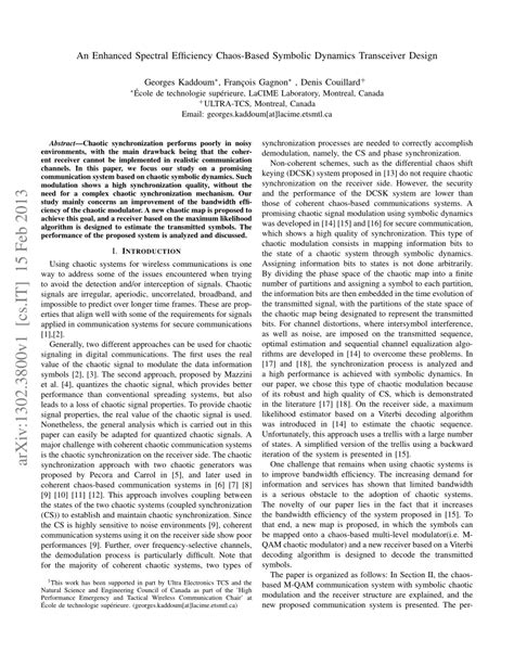 pdf an enhanced spectral efficiency chaos based symbolic dynamicstransceiver design
