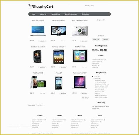 Bootstrap Shopping Cart Template Free