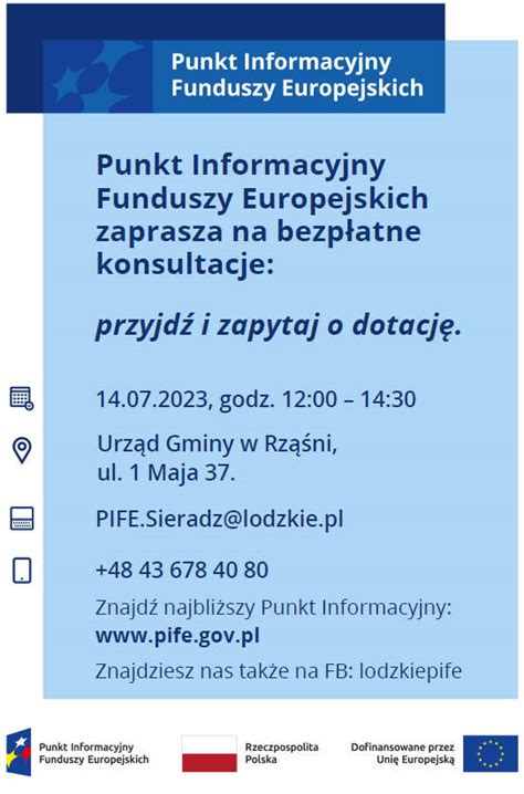 Mobilny Punkt Informacyjny Funduszy Europejskich Gmina Rząśnia
