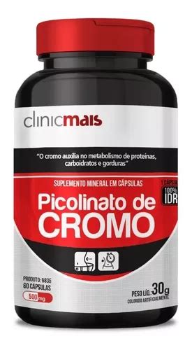 Picolinato De Cromo Clinicmais 60 Cápsulas 30g Tetsu