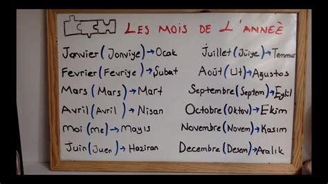 Fransızca Aylar ve Mevsimler Les Mois de L anneé Les Saisons YouTube