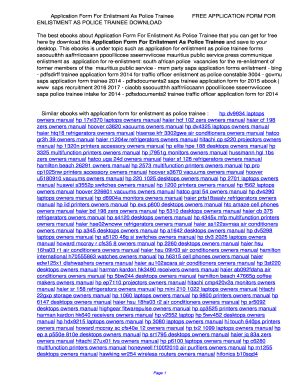 Fillable Online Application Form For Enlistment As Police Trainee
