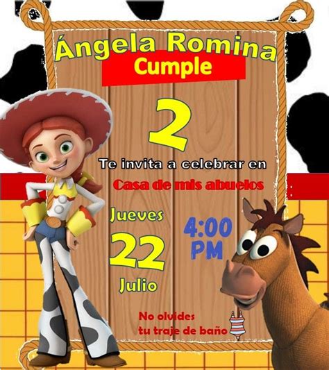 Invitacion Toy Story Jessi Vaquerita Invitaciones De Toy Story