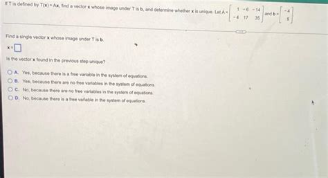 solved tis defined by t x ax find a vector x whose image