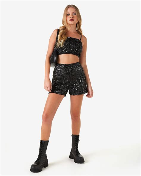 Riachuelo Top Cropped Feminino Al A Fina Paet Preto Pool By Riachuelo