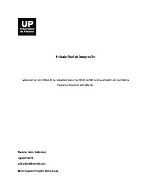 Fillable Online Trabajo Final De Integracin Fax Email Print Pdffiller