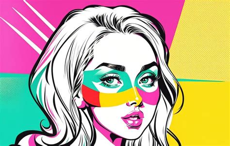Premium AI Image Beautiful Woman In Pop Art Style