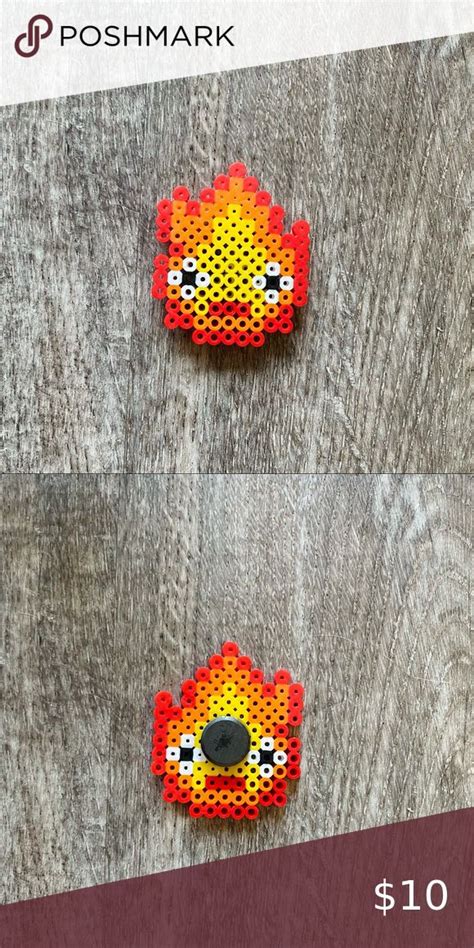 ANIME Studio Ghibli Calcifer Howl S Castle MAGNET Handmade Perler Beads