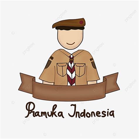 Scout Boy From Indonesia Pramuka Pramuka Indonesia Cartoon Png