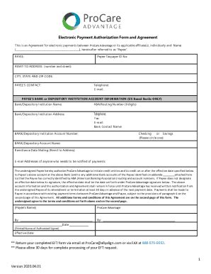 Fillable Online Electronic Payment Authorization Form And Agreement Fax