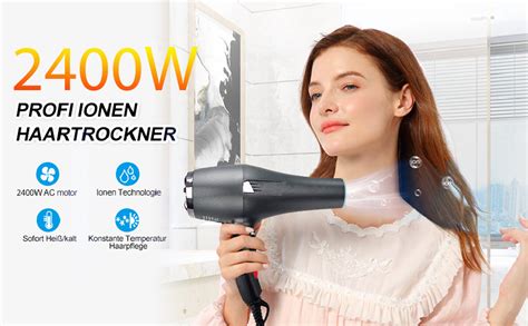Asciugacapelli Professionale Con Ioni 2400W Rapida Salon Phon Per
