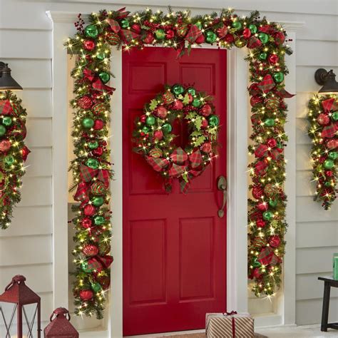 The Cordless Prelit Christmas Plaid Holiday Trim Hammacher Schlemmer