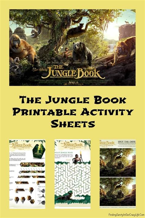 Free Jungle Book Activity Sheets Jungle Book Book Activities