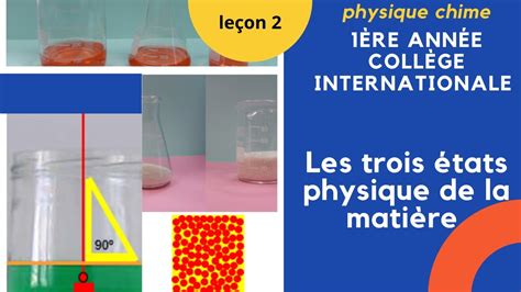 leçon 2 Les trois états physique de la matière YouTube
