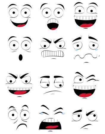 Expresiones faciales Ilustración de stock Expresiones faciales