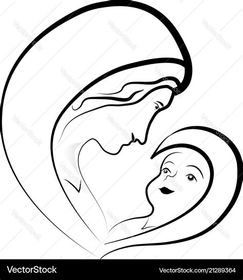 Illustration Of Virgin Mary Holding Baby Jesus 1 By CSA 45 OFF