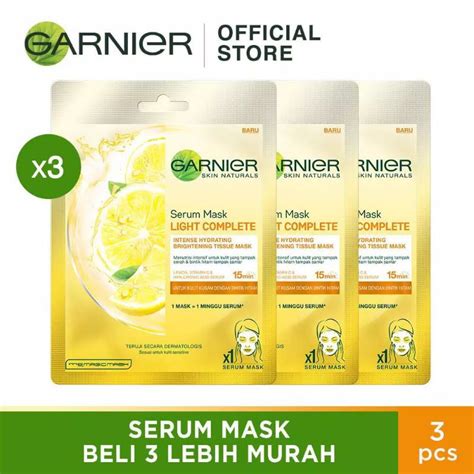 New Garnier Serum Mask Light Complete Lemon Contents 3 Pcs New