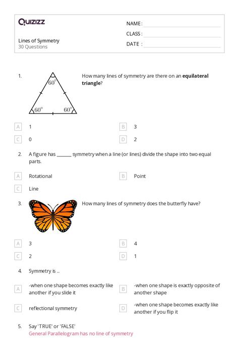 50 Lines Of Symmetry Worksheets For 8th Class On Quizizz Free