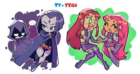 Raven And Starfire Dc Comics And 2 More Drawn By Rariatto Ganguri