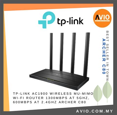 TP LINK Tplink Archer C80 AC1900 Wireless MU MIMO Wifi Router 5 Gigabit