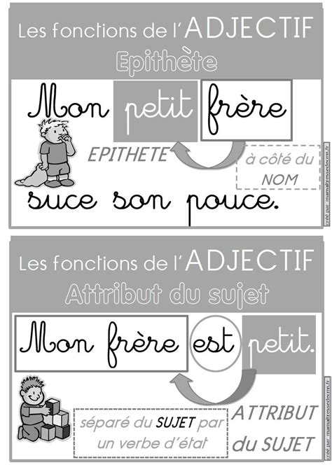 Les fonctions de ladjectif qualificatif épithète ou attribut du sujet