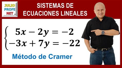 SISTEMA DE ECUACIONES LINEALES 22 POR MÉTODO DE CRAMER YouTube