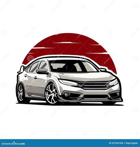 Ilustración De Vector De Coche Deportivo Premium Jdm Japón Aislado