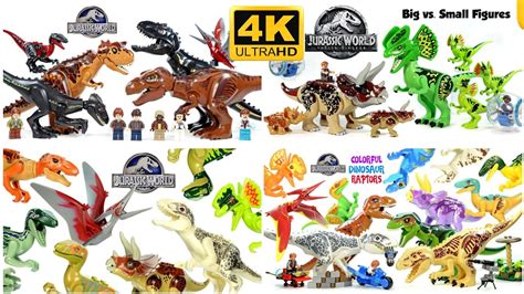 4k Jurassic World Compilation Unofficial Lego Sets T Rex Indominus Rex Velociraptor Fallen