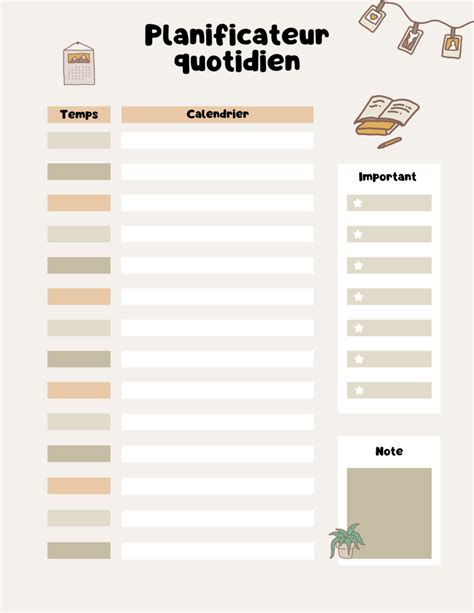 Des printables gratuits et modifiables pour une journée organisée