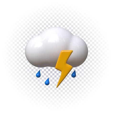 Premium PSD Rainy Weather Icon 3d Render Isolated