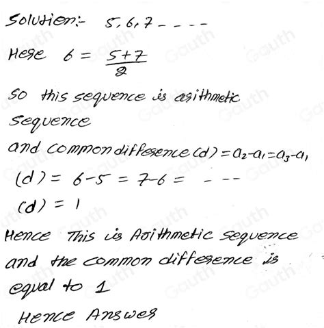 solved determine if the sequence below is arithmetic or geometric and determine the common