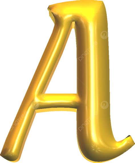 Letra Del Alfabeto De Oro 3d A Aislado Sobre Fondo Transparente PNG
