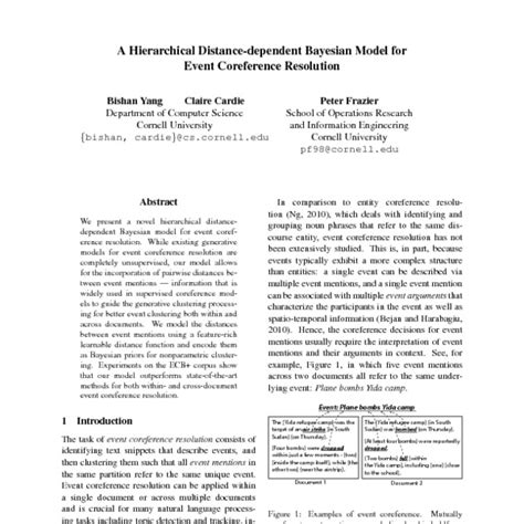 a hierarchical distance dependent bayesian model for event coreference resolution acl anthology