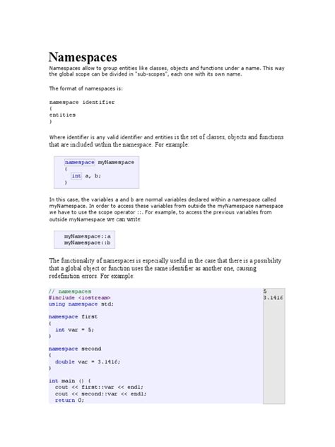 name spaces pdf namespace scope computer science