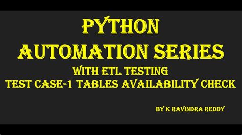 Mastering Etl Test Automation Verifying Table Existence In Schemas