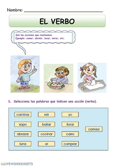 Fichas De Actividades Para Trabajar Los Verbos En Primaria 3f4 Images