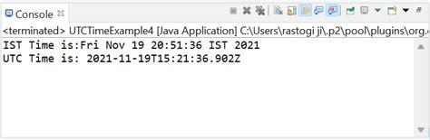 how to get utc time in java javatpoint