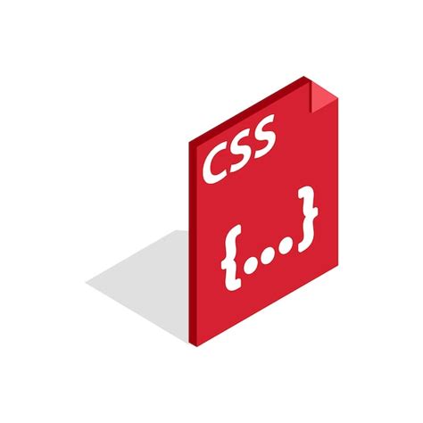 Ícone de extensão de arquivo css em estilo 3d isométrico isolado no