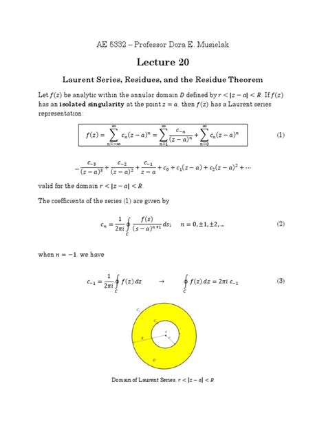 laurent series expansions and their application to analyzing isolated singularities pdf