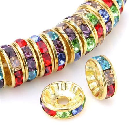 6mm Rondelle Spacer Beads Gold Round 100pcs Czech Crystal Etsy