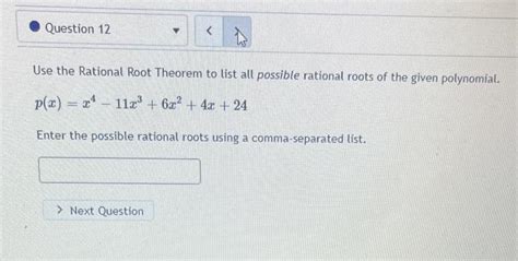 solved use the rational root theorem to list all possible