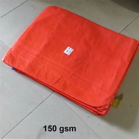 PE Laminated 150 GSM Orange HDPE Tarpaulin For Water Protection Size