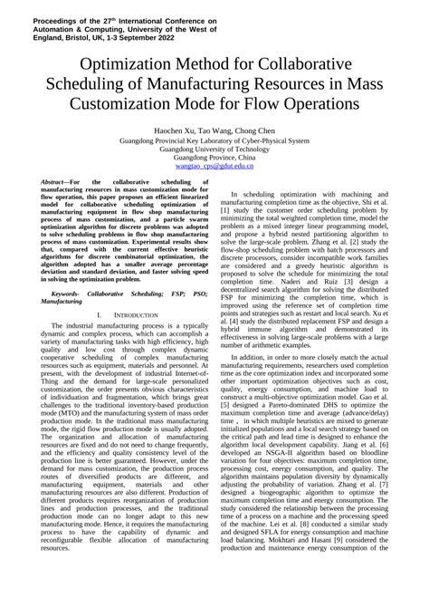 pdf optimization method for collaborative scheduling of manufacturing resources in mass
