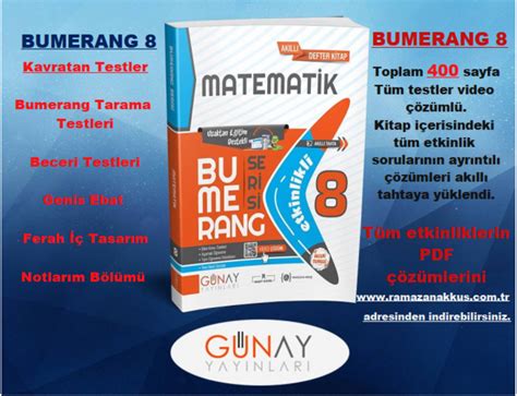 8 SINIF BUMERANG MATEMATİK ETKİNLİK PDF ÇÖZÜMLERİ Ramazan AKKUŞ