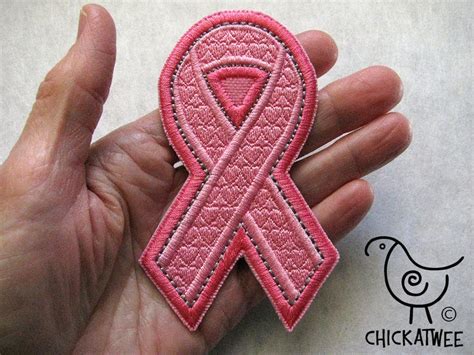 Pink Ribbon Patch Breast Cancer Awareness Embroidered Etsy