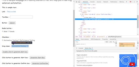 selenium webdriver handling drop downs javatpoint