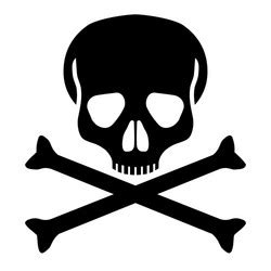Skull And Bones Warning Sign Danger Royalty Free Vector