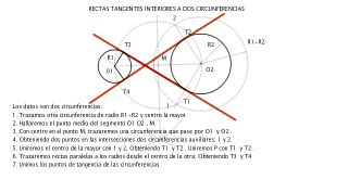 Ejercicio RECTAS TANGENTES INTERIORES A DOS CIRCUNFERENCIAS